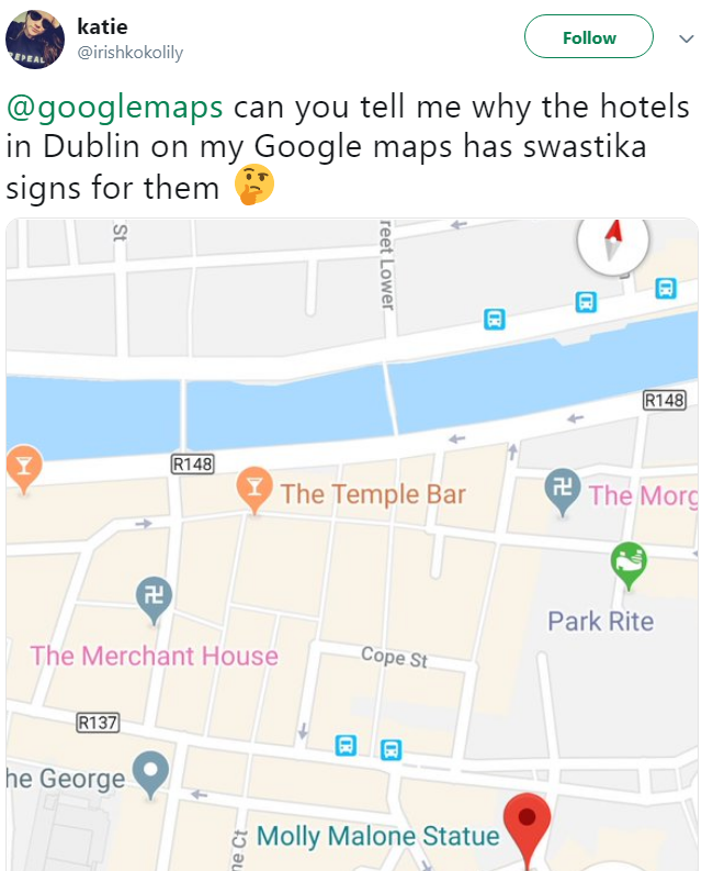 Google Maps Users in UK, US Notice 'Buddhist' Swastikas Randomly Pinned ...