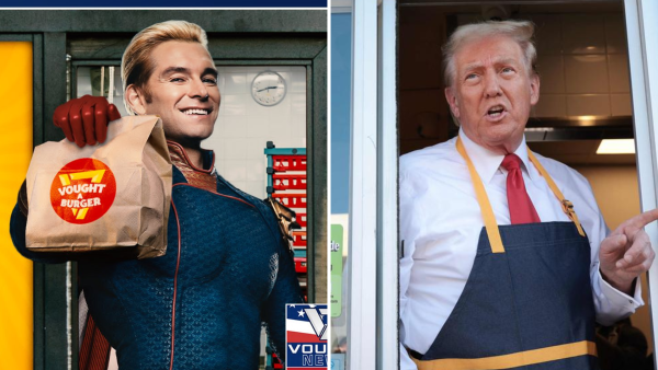 Homelander working at Vought A Burger? The Boys responds to Trump's ...