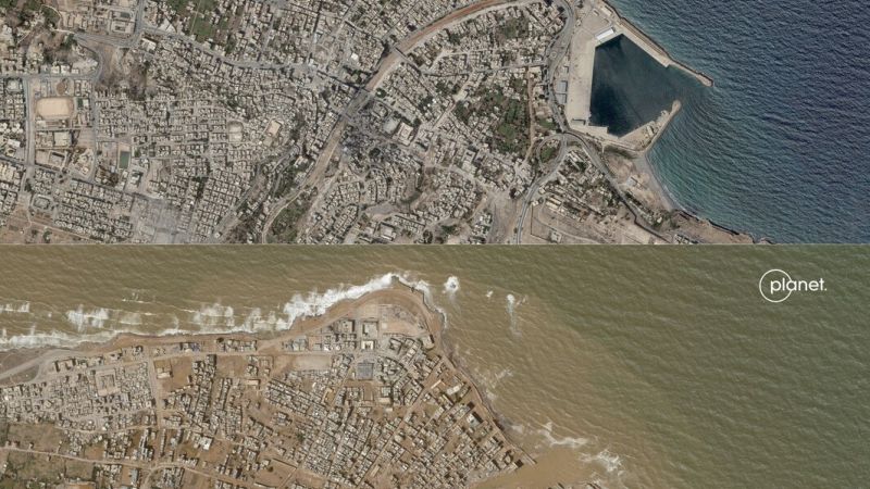 Before and after pictures of destruction after floods in Libya | Al Bawaba