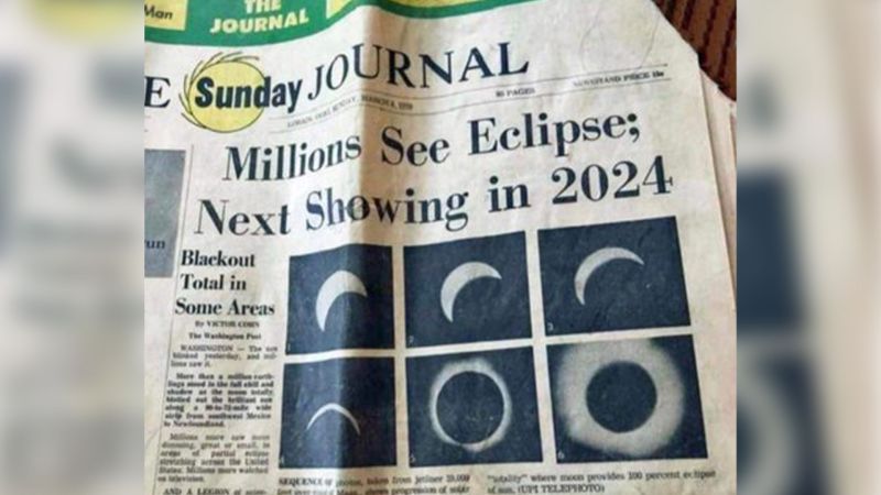 Photo of newspaper from 1979 mentioning solar eclipse 2024 goes viral ...