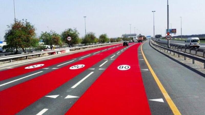 Dubai’s RTA Paints Roads Red to Indicate Speed Limit Change | Al Bawaba