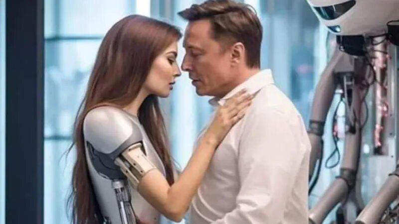 Picture of Musk, robot kissing goes viral | Al Bawaba