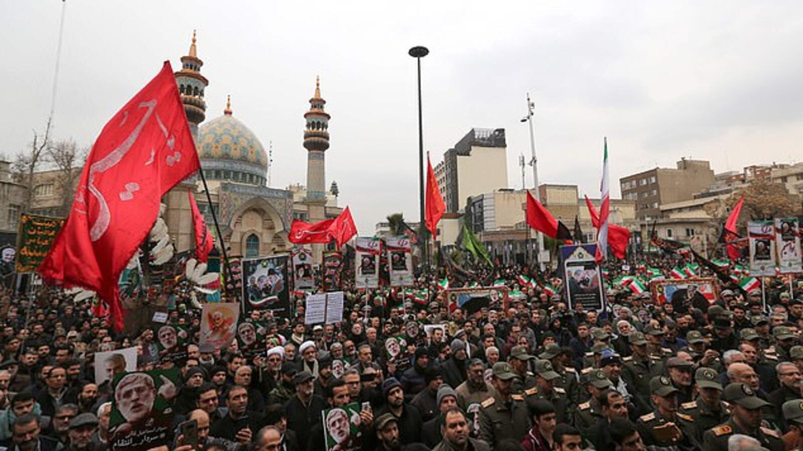 Iran Raises 'Flag of Revenge' in Qom City After The US Killing of ...