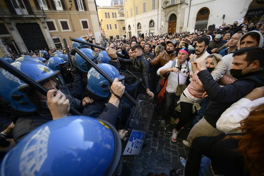 Italy's Own QAnon Shaman Joins Violent Anti-Lockdown Protest | Al Bawaba