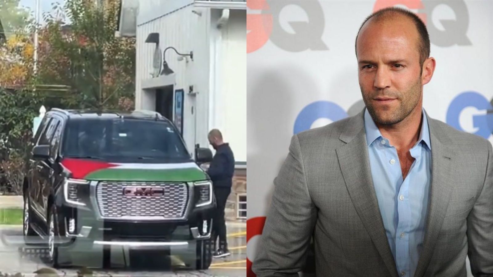 Is this Jason Statham driving his truck with Palestine flag? (video ...
