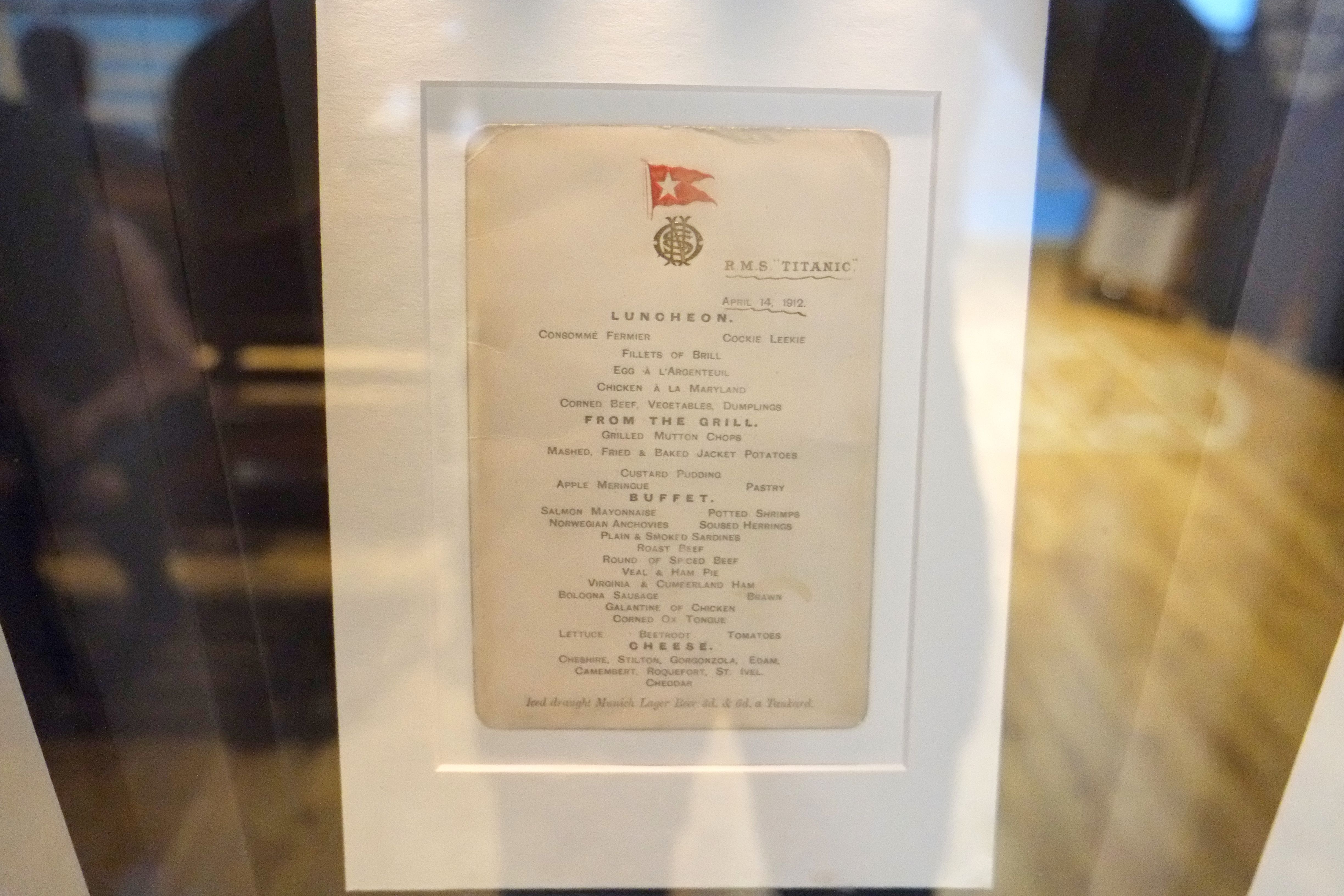 Titanic first class dinner menu sold for $100,000 | Al Bawaba