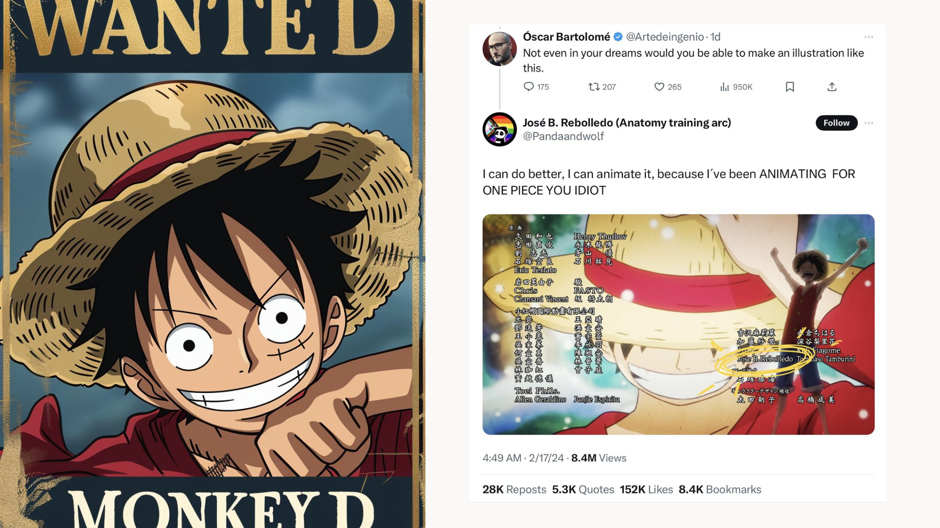 One Piece animator slams AI artist amid Luffy illustration | Al Bawaba