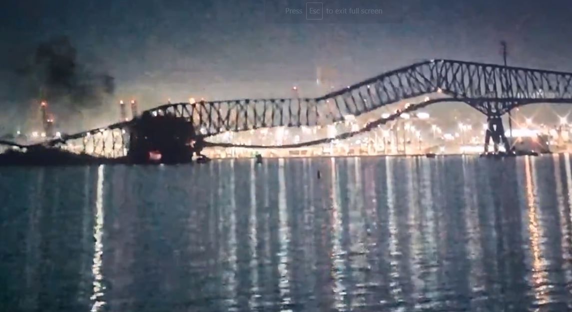 Viral video: Container ship collides with Key Bridge in Maryland | Al ...