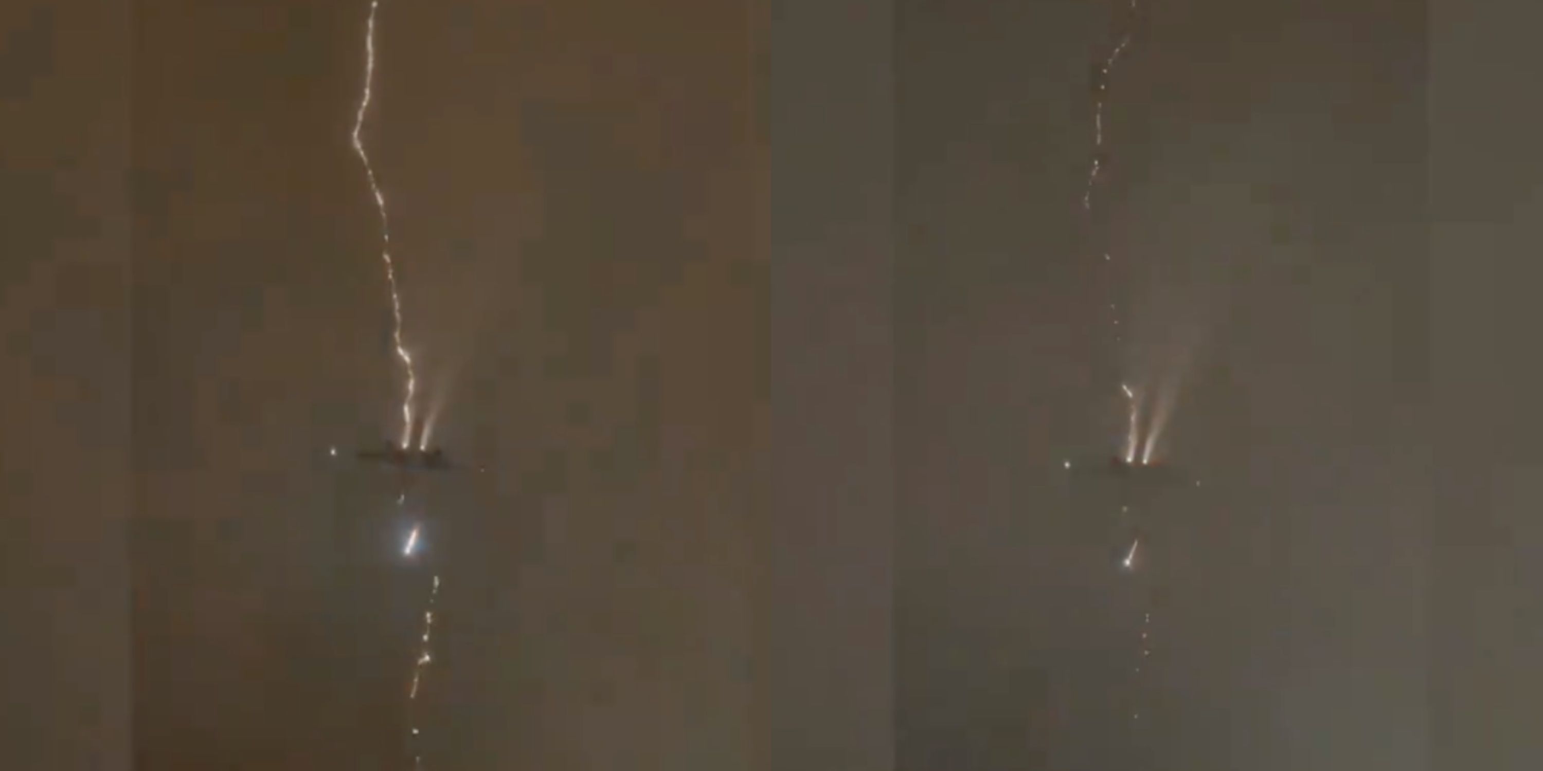 Shocking video showing plane struck by lightning during takeoff | Al Bawaba