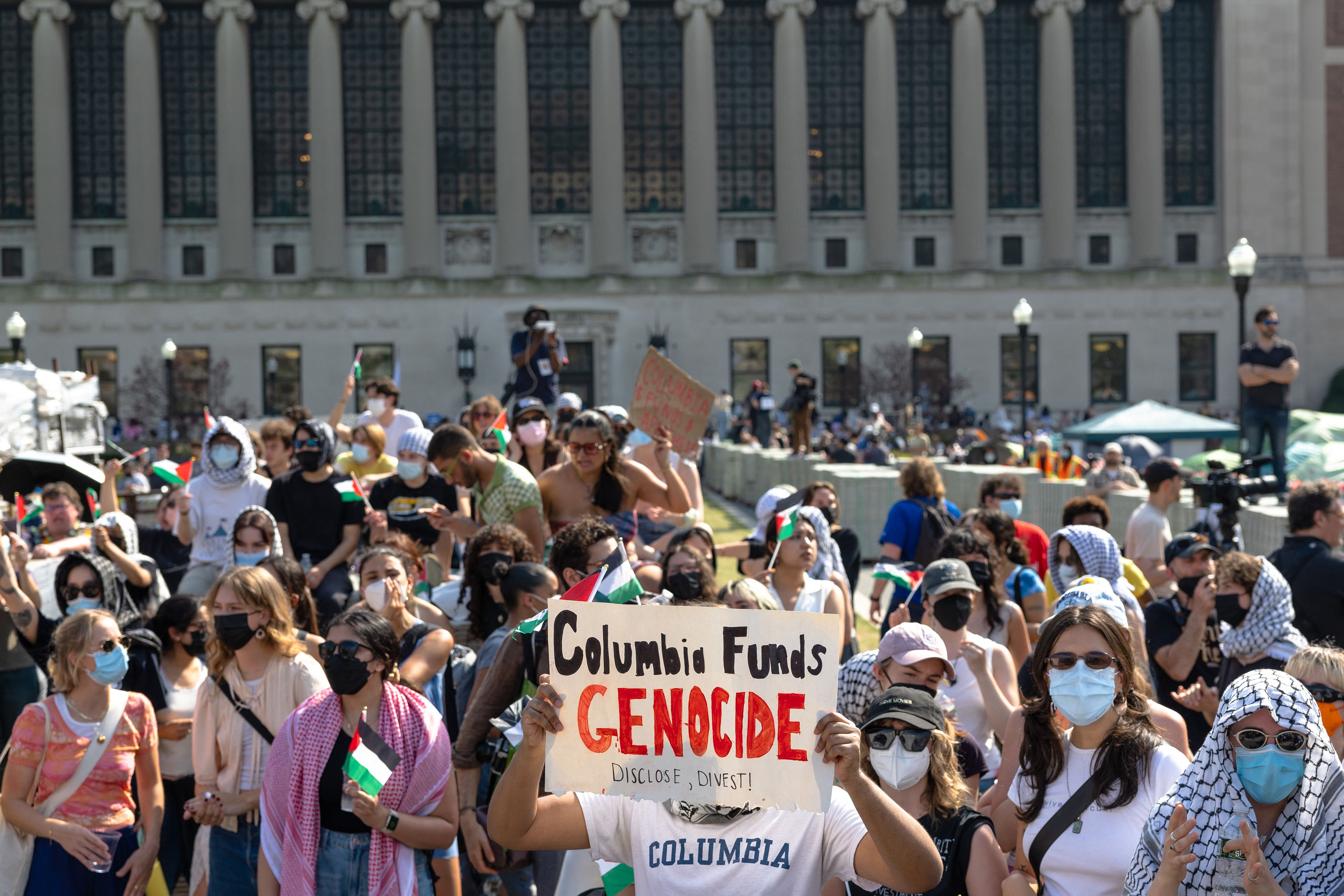 Columbia University students unite in defiance after threats to end ...
