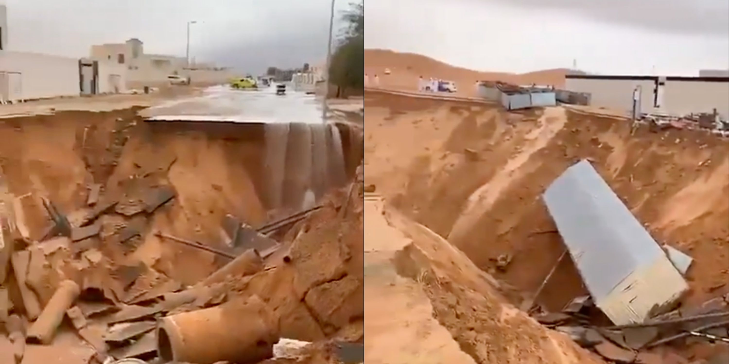 Video: Massive landslide due to heavy rains and floods in the UAE | Al Bawaba