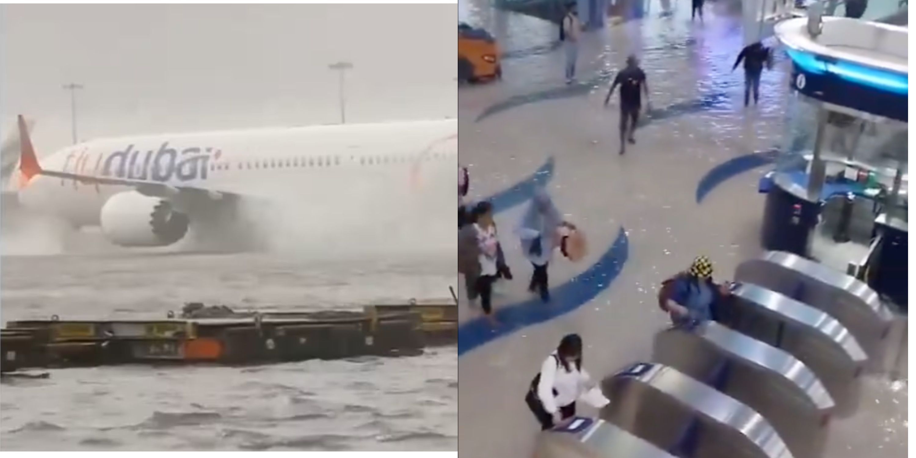 Video: Plane lands amidst massive floods at Dubai Airport | Al Bawaba