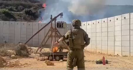 Video: Israeli soldiers launch incendiary using catapult to Lebanon ...