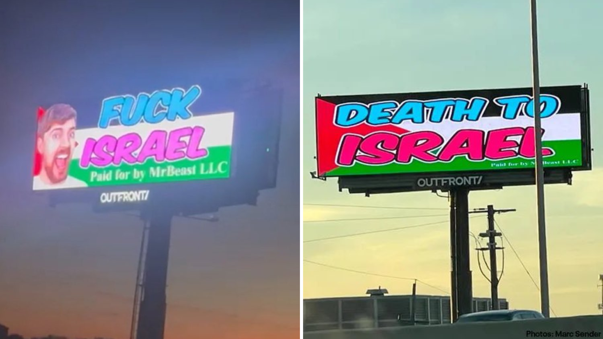 Paid for by MrBeast: Chicago billboards hacked with anti-Israel posters ...