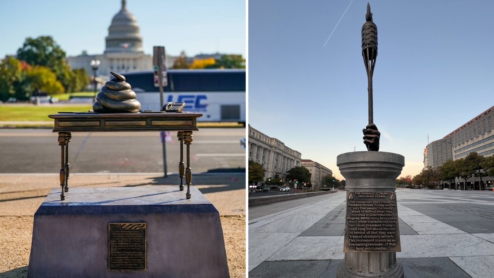 Artist places neo-Nazi and poop anti-Trump statues in Washington, DC ...