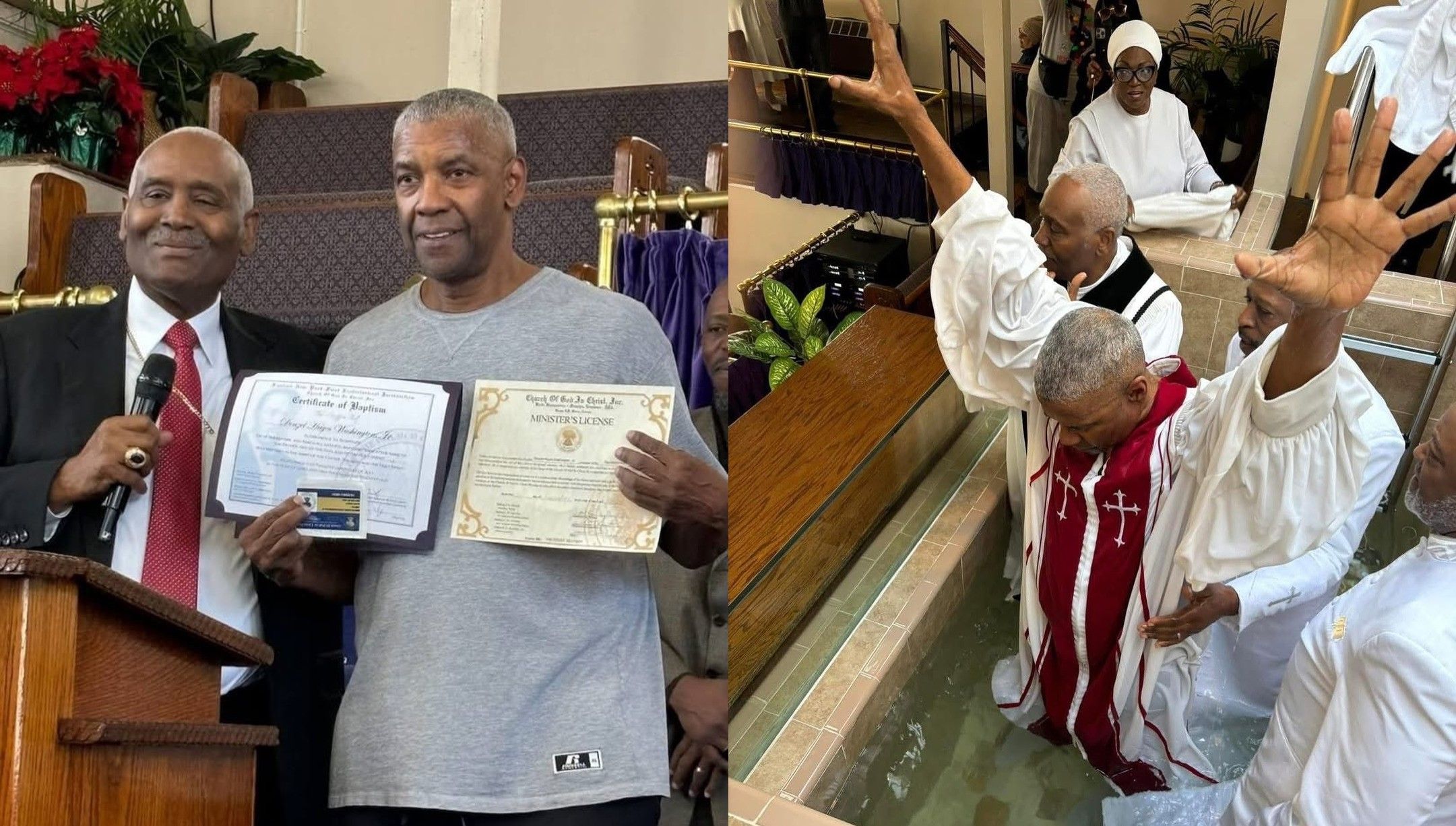 Denzel Washington just got baptized and became a minister, was it a ...
