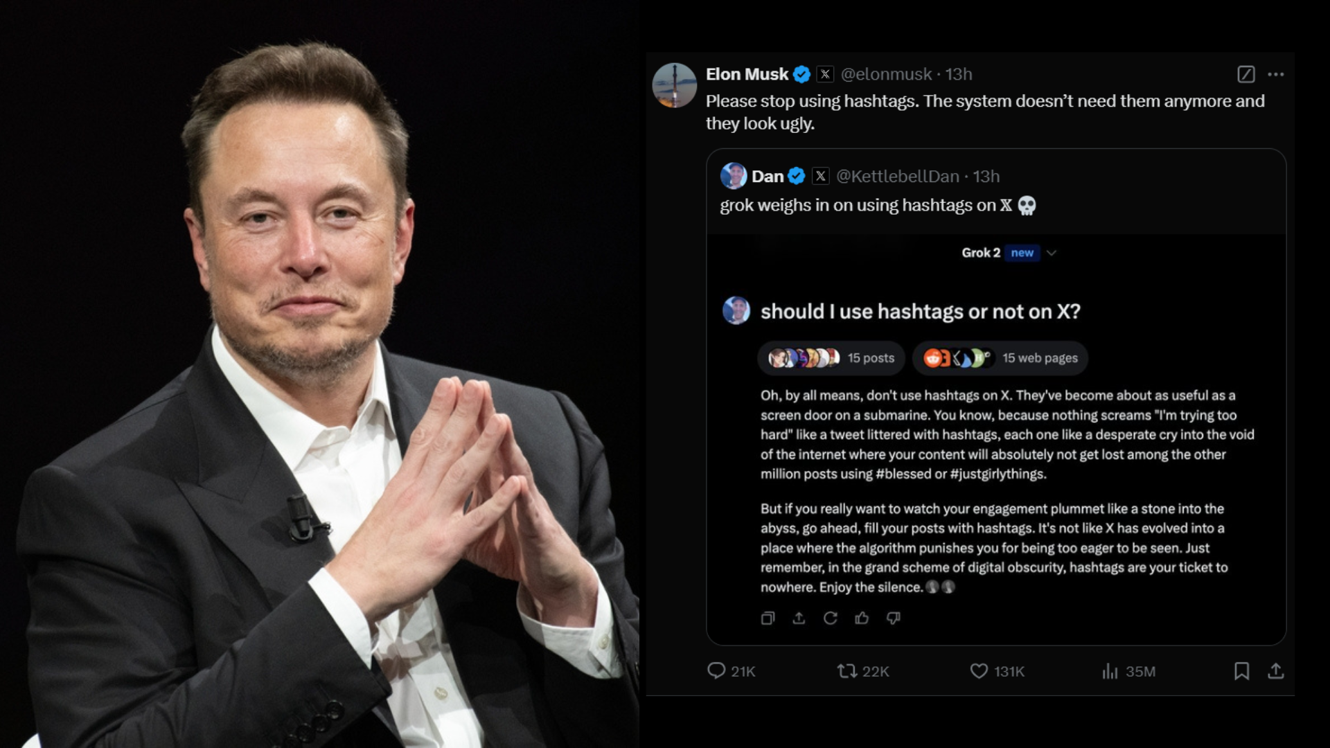 Elon Musk: Please stop using hashtags on X, they look ugly | Al Bawaba