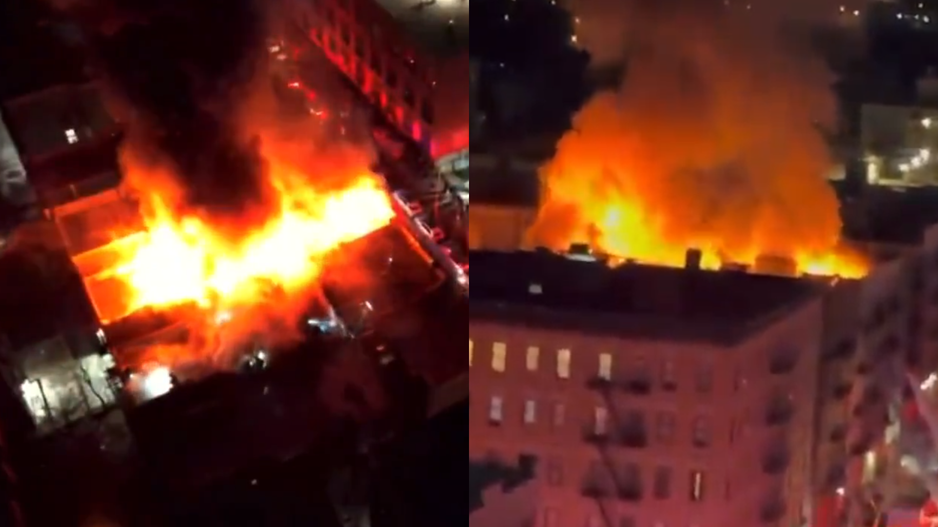 Video: Fire engulfs building in Manhattan, New York | Al Bawaba
