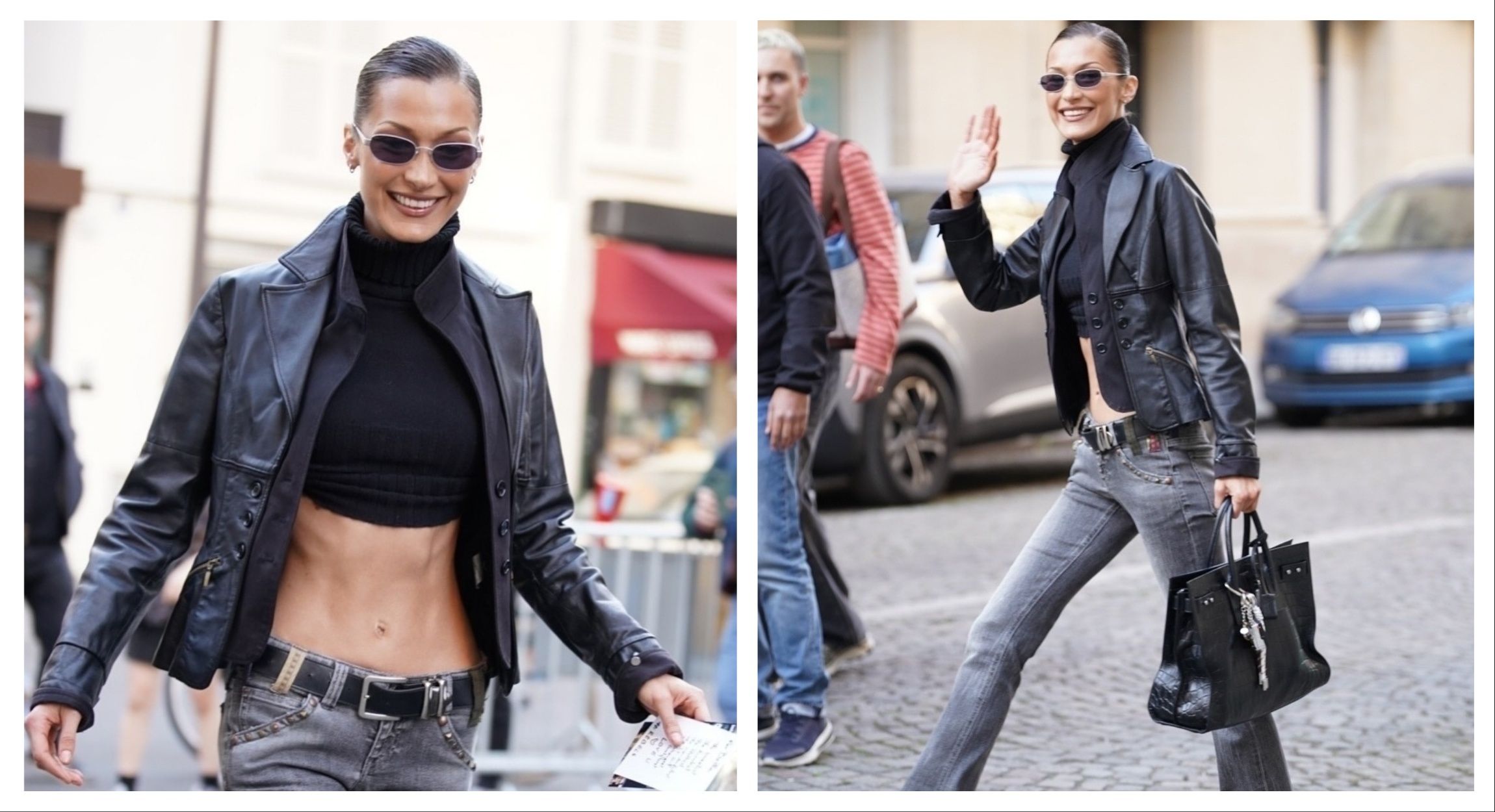 Bella Hadid raises the Palestinian flag in the streets of Paris | Al Bawaba