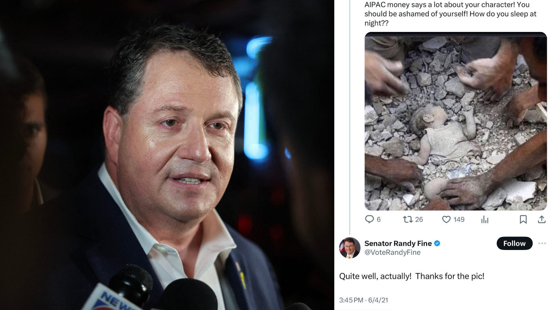 Randy Fine under fire for concerning Gaza posts amid Trump endorsement ...