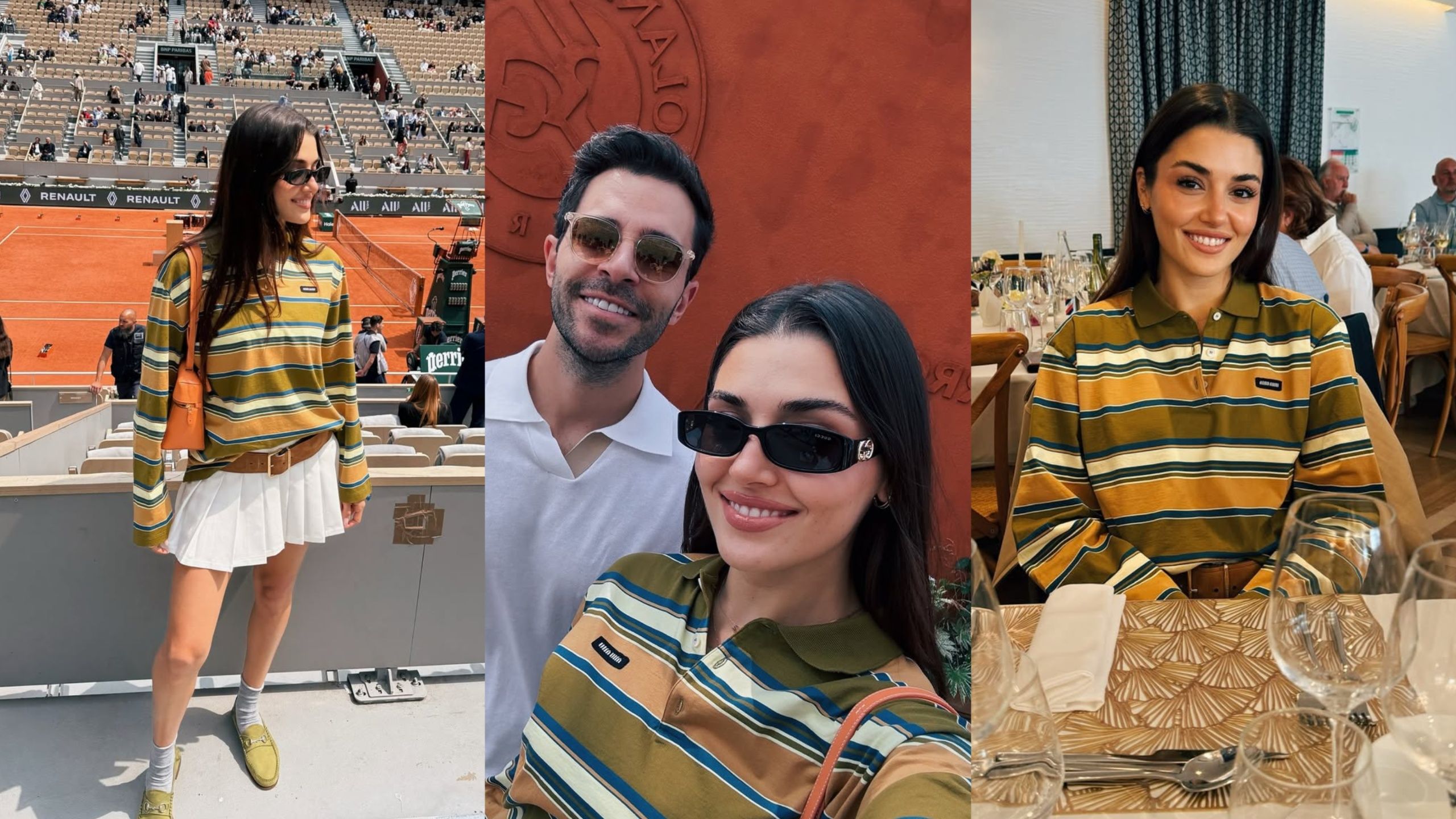 Hande Erçel and Hakan Sabancı step out in style at French open 2025 ...