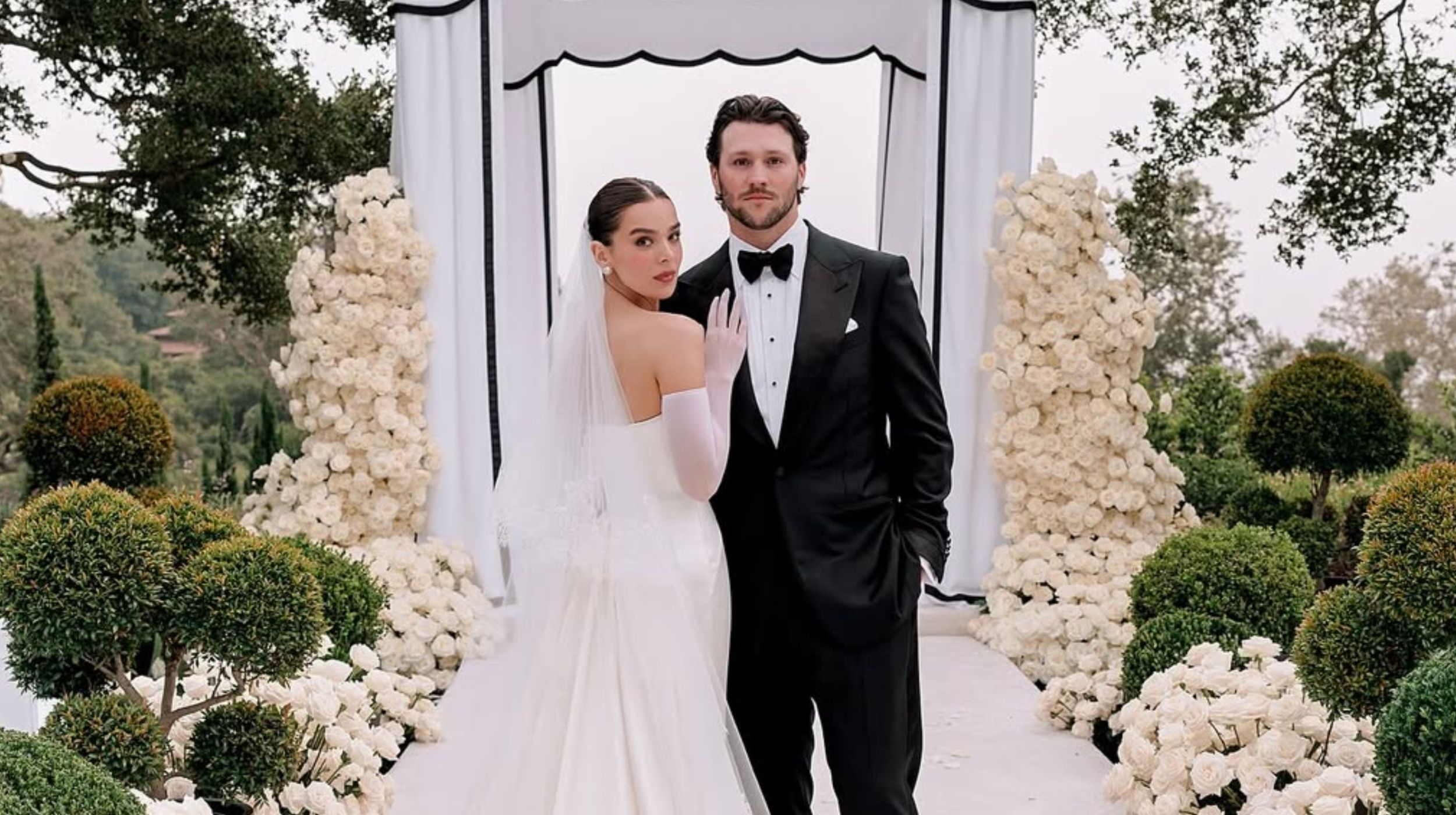 Hailee Steinfeld married Josh Allen in couture wedding with three stunning Tamara Ralph gowns ...