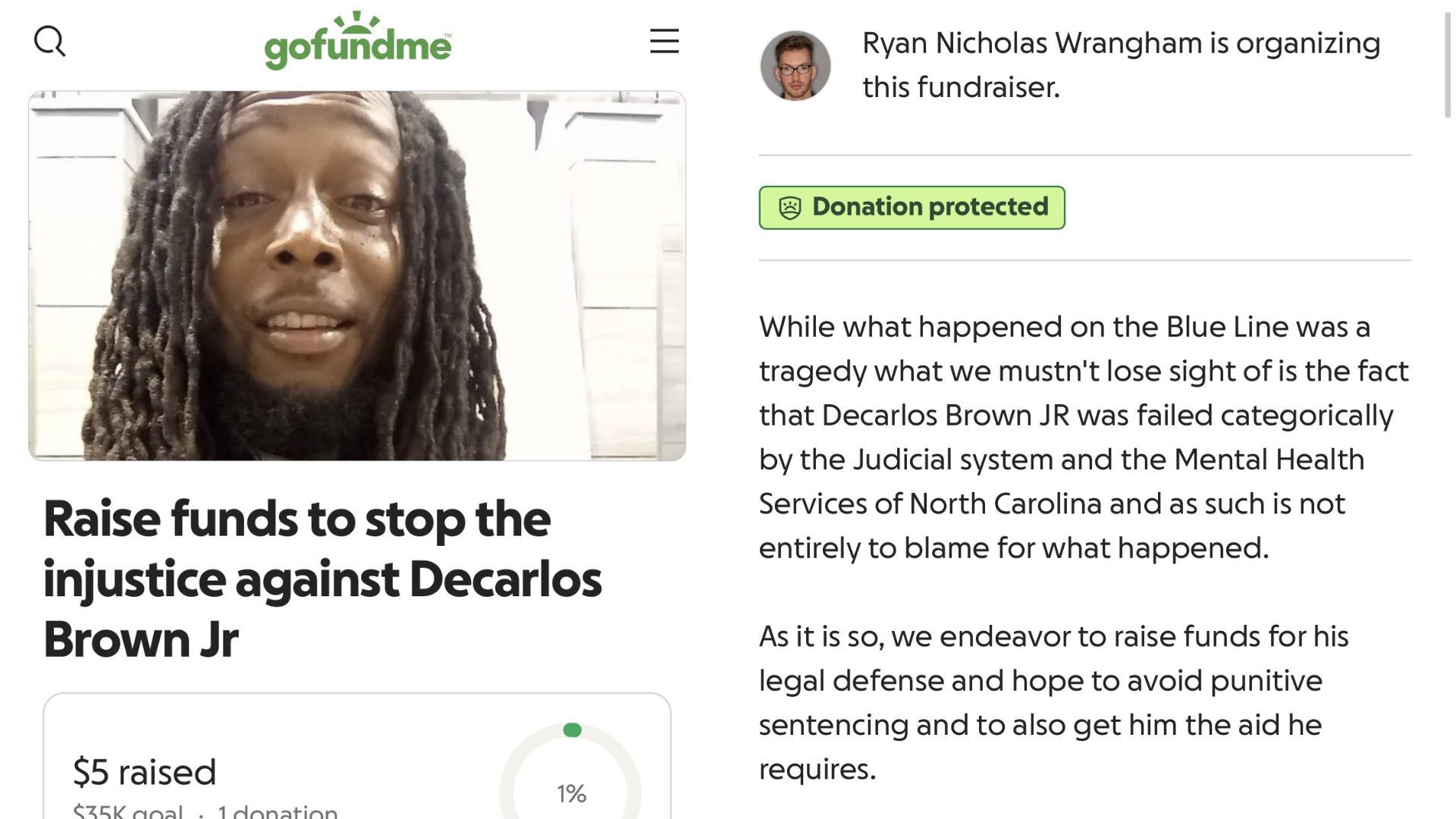 Decarlos Brown Jr gets GoFundMe page, anger erupts on social media | Al ...