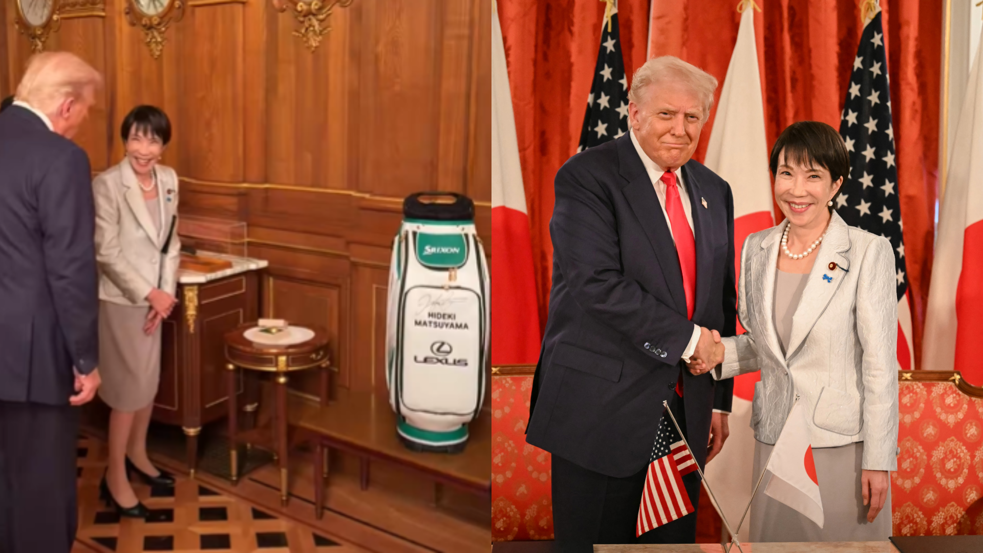 Japanese PM Takaichi gifts Trump a golf bag and Shinzo Abe's putter ...