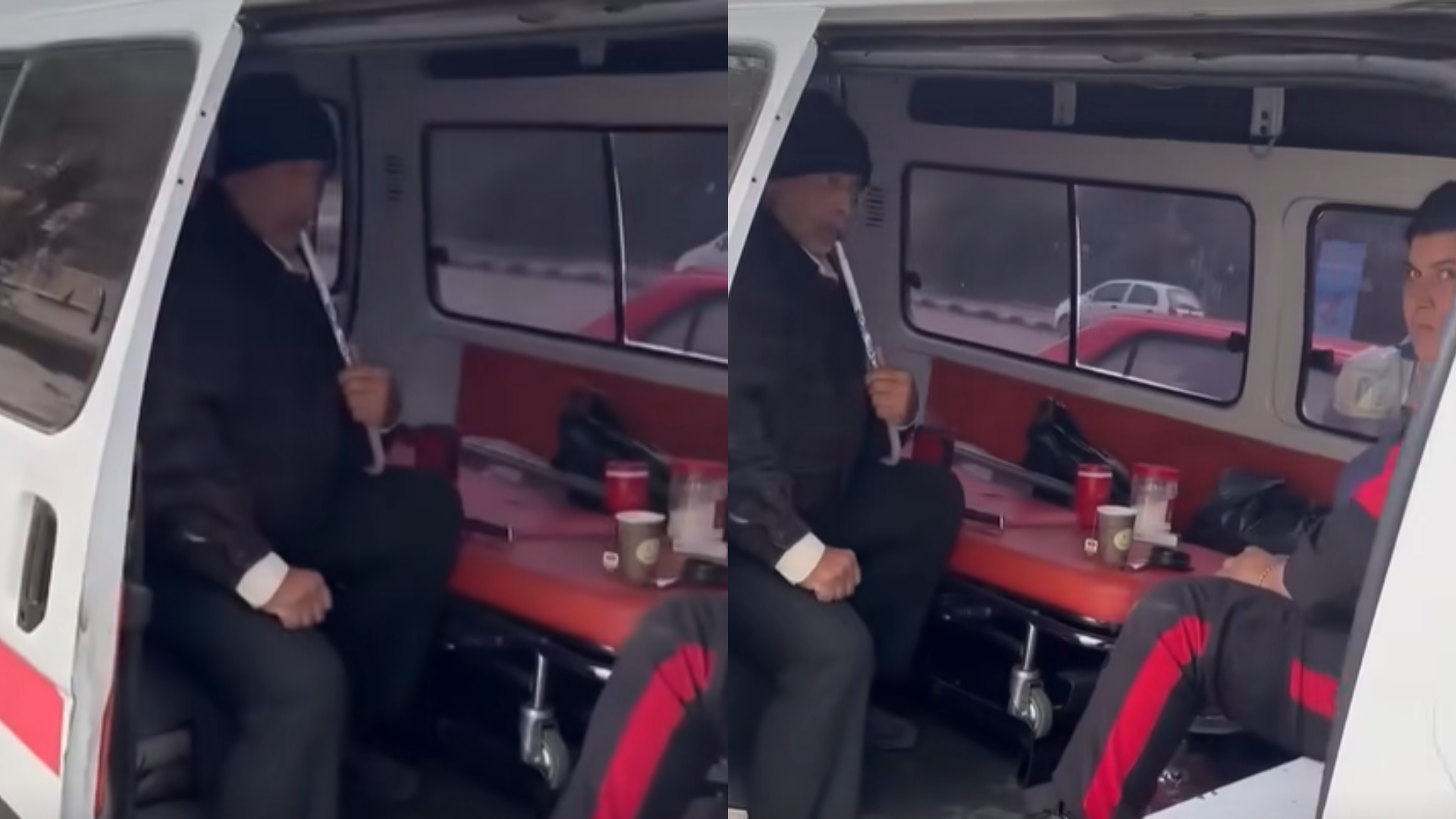 Video: Syrian man smokes shisha inside ambulance | Al Bawaba