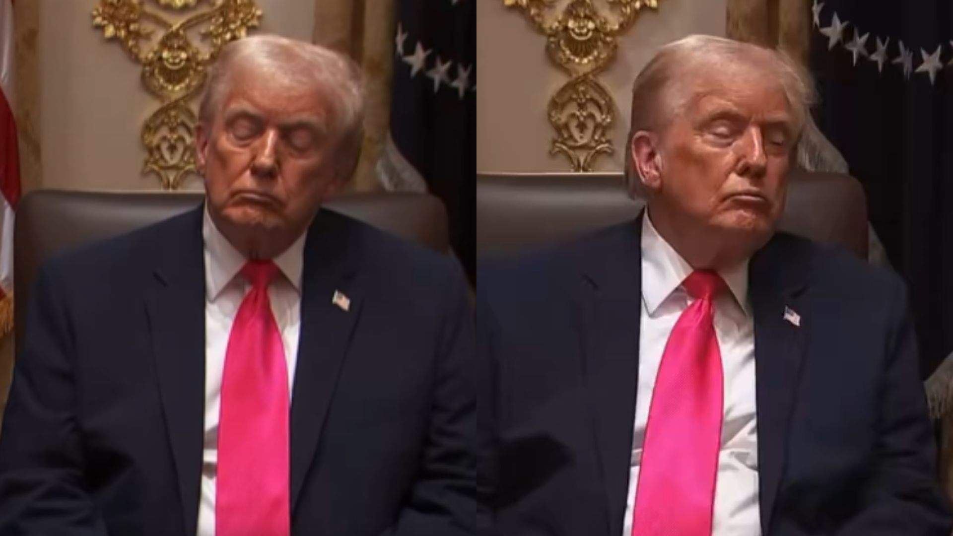 Sleepy Trump? Video captures US President sleeping during cabinet ...