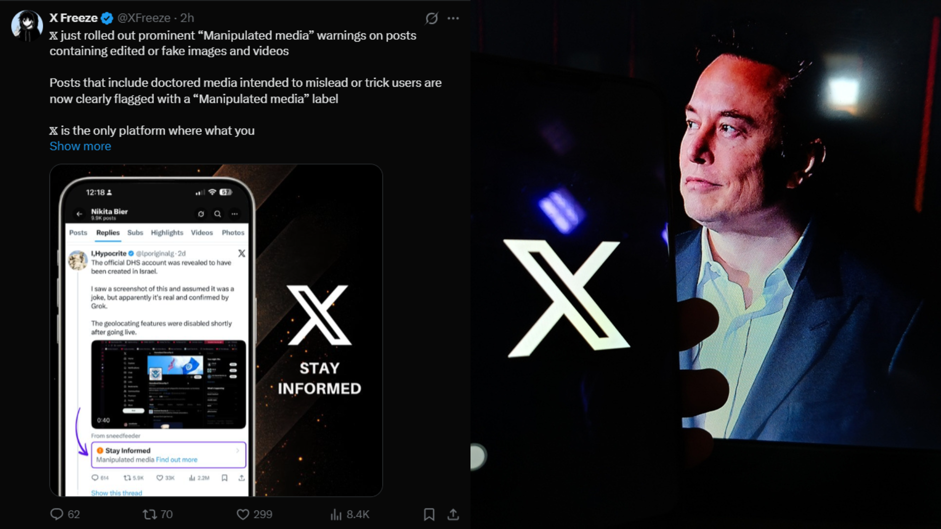 Musk's X rolls out new feature warning users of fake content | Al Bawaba