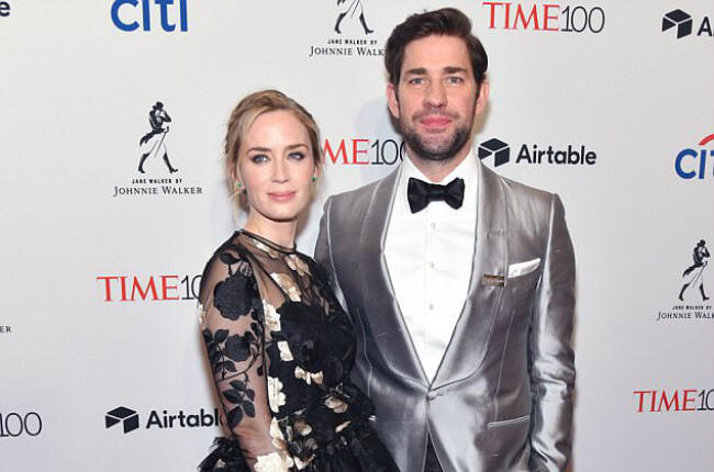 John Krasinski Joined by His Wife Emily Blunt.At Time 100 Gala | Al Bawaba