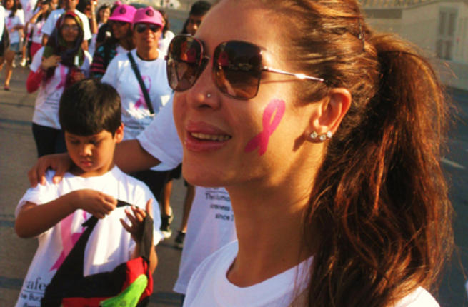 Nourhanne takes part in breast cancer marathon | Al Bawaba