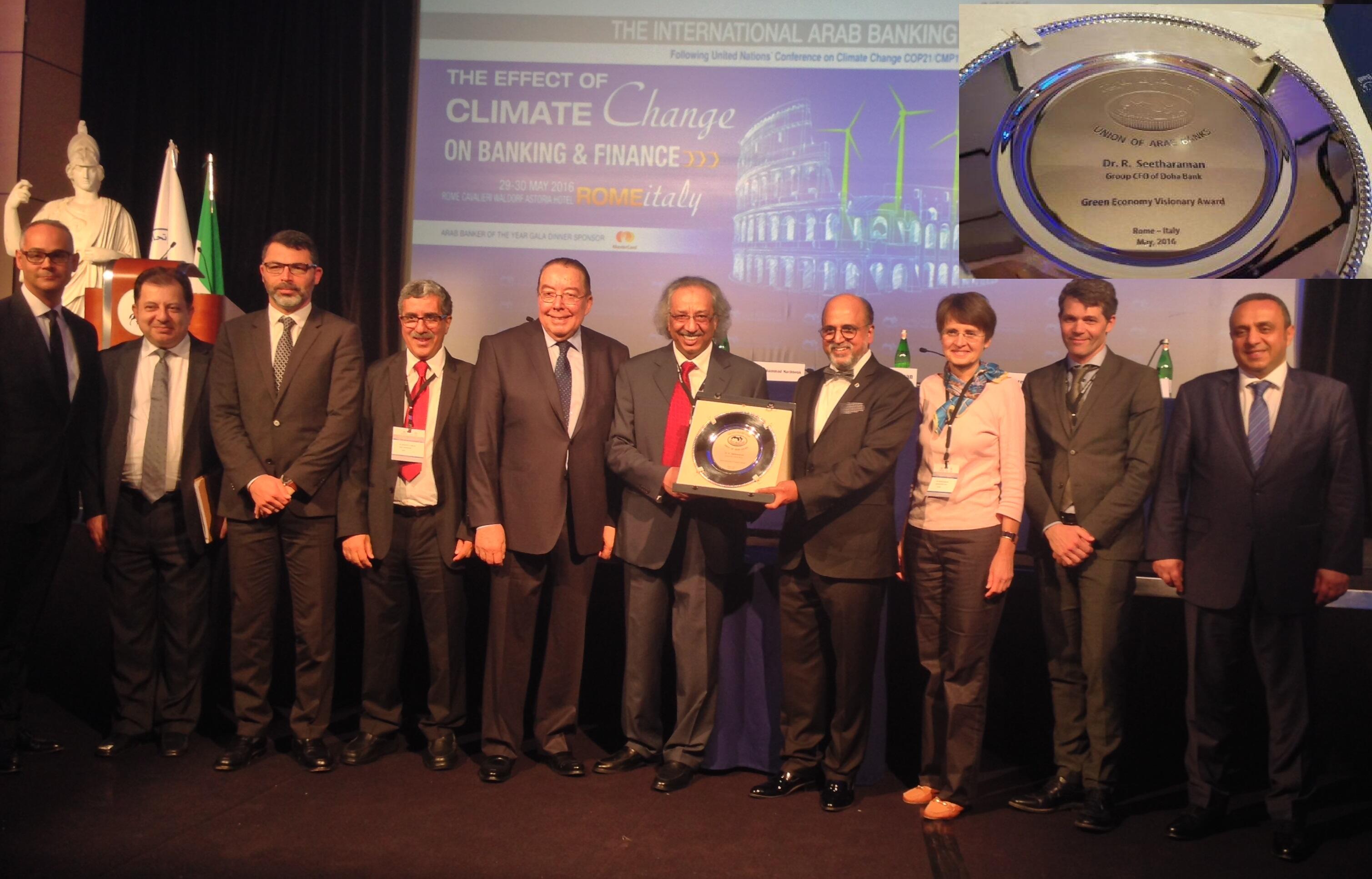 Doha Bank CEO honoured with “Green Economy Visionary Award” at UAB ...