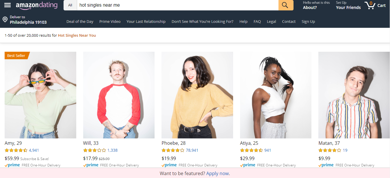 Who Says Money Can't Buy Love? Fake Amazon Dating App That 'Sells ...